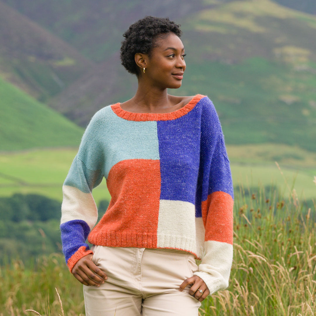 Radiant Panels Pullover Kit knit in &Make DK – Purlescence