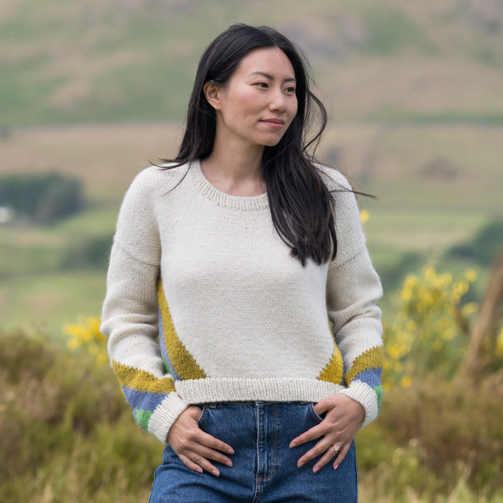Side Flash Sweater Kit knit in &Make Aran – Purlescence