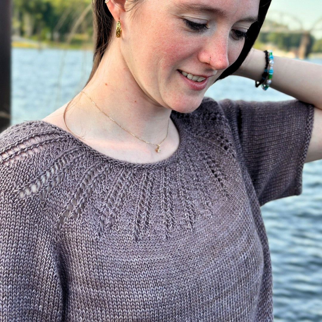Starburst Tee Kit knit in Road to China Light – Purlescence